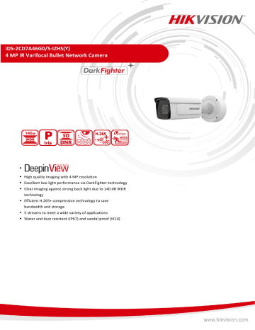 Hikvision iDS-2CD7A46G0/S-IZHSY Network Camera Data Sheet | Manualzz