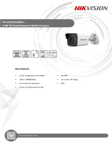 Hikvision DS-2CD1023G0E-I Network Camera Data Sheet | Manualzz