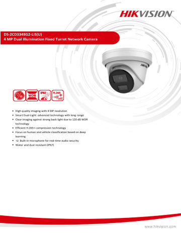 Hikvision DS-2CD3348G2-LIS(U) Network Camera Data Sheet | Manualzz