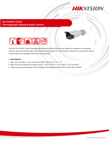 Hikvision DS-2TD2617-3/QA Security Thermal Camera Data Sheet | Manualzz