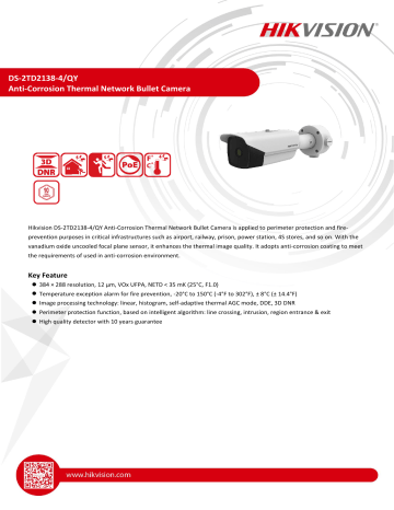 Hikvision DS-2TD2138-4/QY Security Thermal Camera Data Sheet | Manualzz