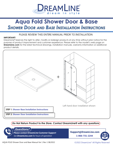 DreamLine DL-6529C-22-01 Shower Door Installation Manual | Manualzz