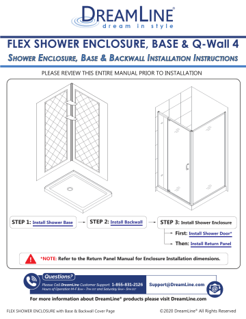 DreamLine DL-6717-04CL Shower Enclosure Installation Manual | Manualzz