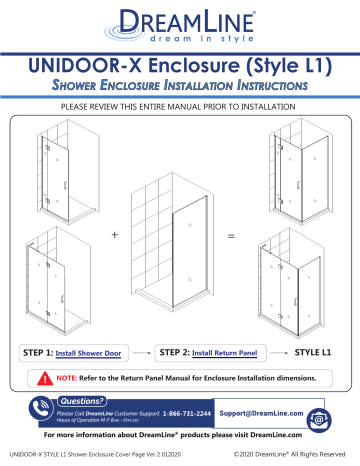 DreamLine E32434R-09 Shower Enclosure Installation Manual | Manualzz