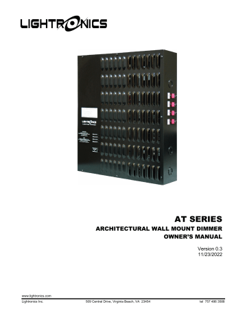 Lightronics AT402 Unity Architectural System Owner Manual | Manualzz