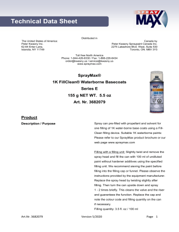 SprayMax 1K FillClean® Technical information sheet | Manualzz