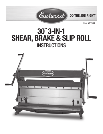 Eastwood 30 Inch 3 in 1 Sheet Metal Shear Brake and Slip Roll ...