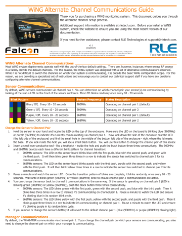 RLE Technologies WiNG Sensor Guide | Manualzz