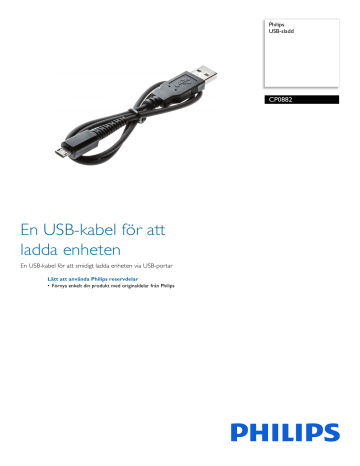 Philips CP0882/01 USB-sladd Produktdatablad | Manualzz