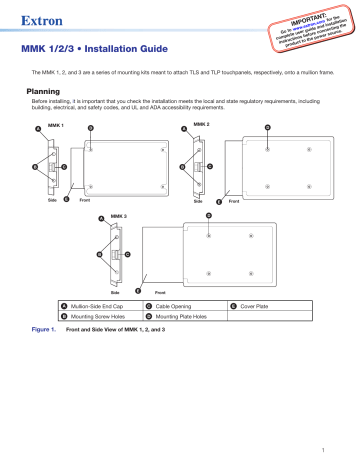 Extron MMK 3 Installation Guide | Manualzz