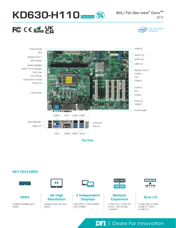 DFI KD630-H110 ATX Datasheet | Manualzz
