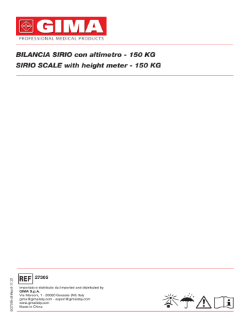 Gima 27305 SIRIO SCALE Manuale del proprietario | Manualzz