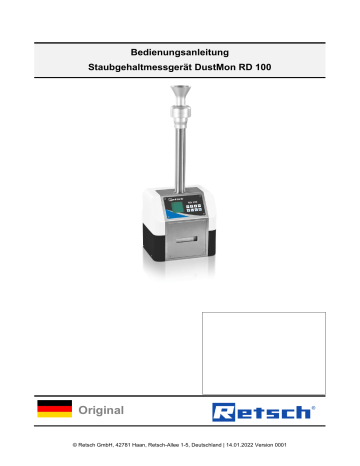 Retsch DustMon RD 100 Bedienungsanleitung | Manualzz