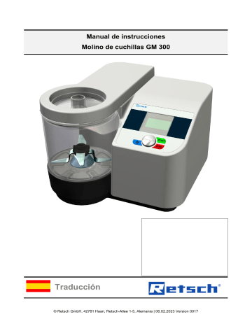 Retsch gm 300 Instrucciones de operación | Manualzz