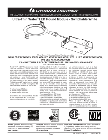 Lithonia Lighting Switchable White Round Wafer Canless Downlight ...