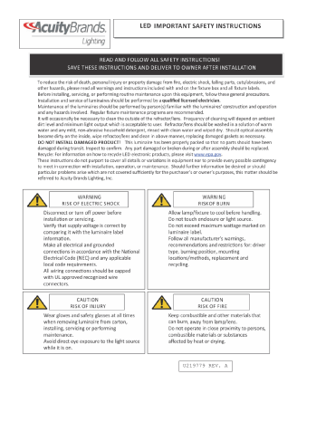 Lithonia Lighting VTL Installation Instructions | Manualzz