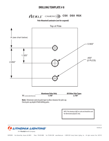 Lithonia Lighting RSX1 LED Area Luminaire Template | Manualzz