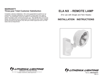 Lithonia Lighting ELA Installation Instructions | Manualzz