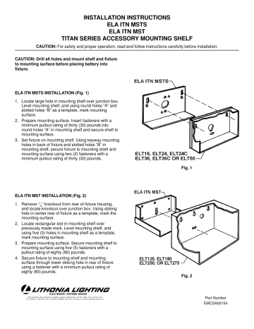 Lithonia Lighting ELT Installation Instructions | Manualzz