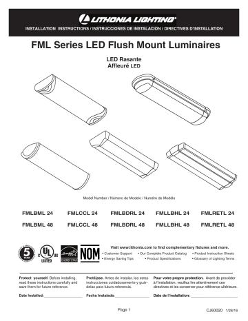 Lithonia Lighting Boomerang LED Linear Flush Mount Installation Instructions | Manualzz