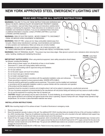 Lithonia Lighting ELT-NY Installation Instructions | Manualzz