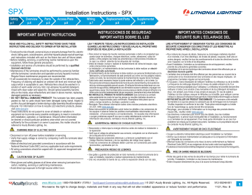 Lithonia Lighting SPX Installation Instructions | Manualzz