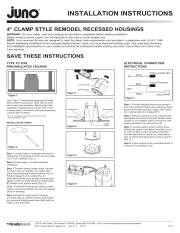 Juno TC1RC Housing Guide d'installation | Manualzz