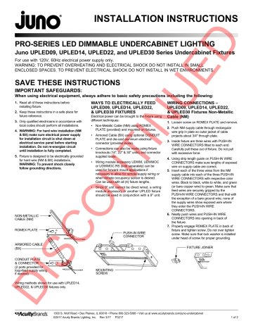 Juno UPLED Undercabinet Installation Instructions | Manualzz