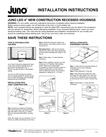 Juno IC1LED 900LM Housing Installation Instructions | Manualzz