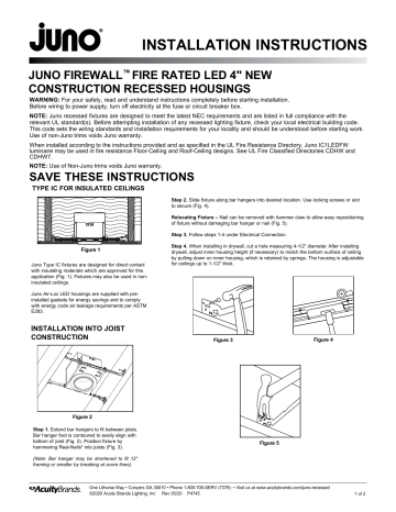 Juno 12SQ Trim Guide d'installation | Manualzz