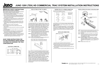 Juno TEK4 Trac Section Installation Instructions | Manualzz