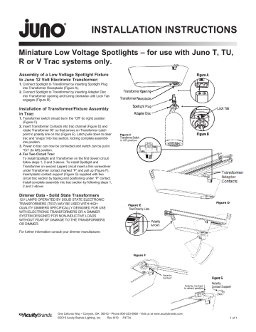 Juno T537 Transformer Installation Instructions | Manualzz