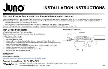 Juno R34 Connector Installation Instructions | Manualzz