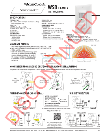 SensorSwitch WSD Series Installation Instructions | Manualzz