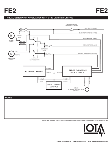 IOTA ETS DR Emergency Control Device Wiring Diagram | Manualzz