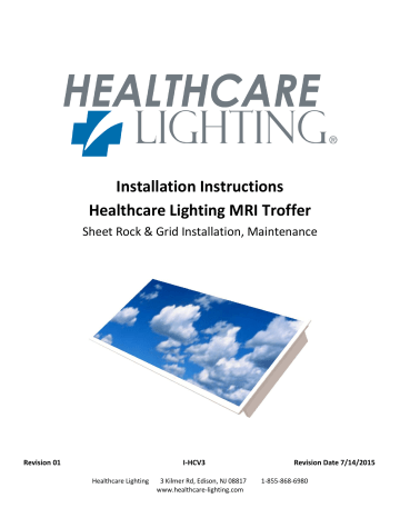 Healthcare Lighting ComfortView MRI LED Installation Instructions ...