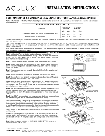 Aculux AX2SQ A New Construction Universal Housing Installation Instructions | Manualzz