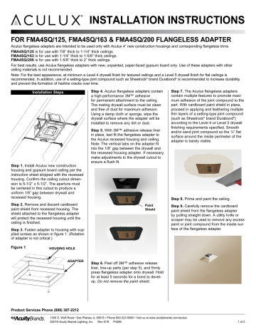 Aculux 4SQD Parabolic Downlight Trim Installation Instructions | Manualzz