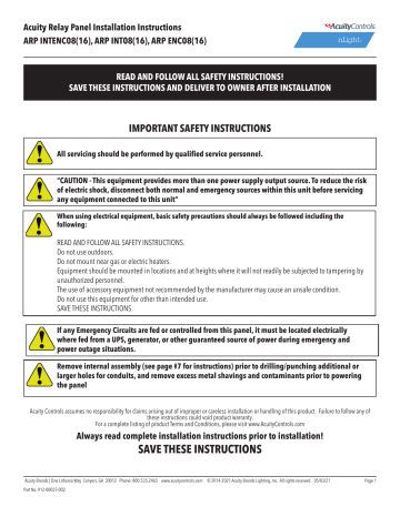 nLight ARP Relay Panel Installation Instructions | Manualzz