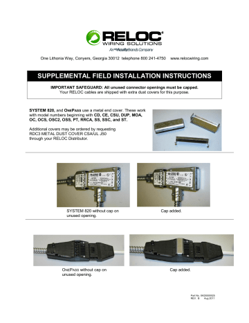 Reloc OCS Modular Wiring Installation Instructions | Manualzz