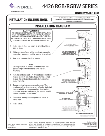 Hydrel 4426 LED SWM Installation Instructions | Manualzz
