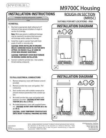 Hydrel M9700C LED Installation Instructions | Manualzz