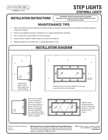 Hydrel 4451 Installation Instructions | Manualzz