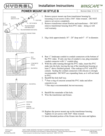 Hydrel Power Mount Installation Instructions | Manualzz