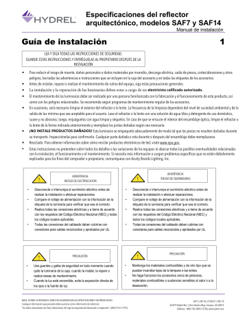 Hydrel SAF7 RGB Floodlight Guía de instalación | Manualzz