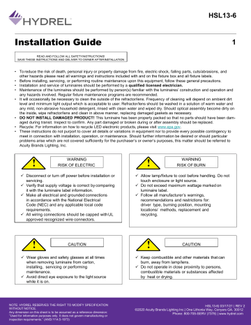 Hydrel HYSTEP13 6 Inch Installation Instructions | Manualzz
