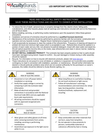 Holophane PHST High Bay Installation Instructions | Manualzz