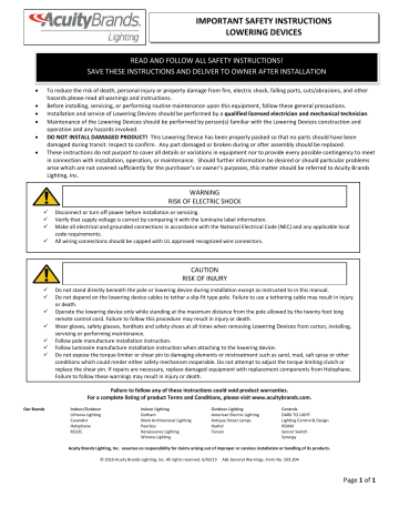 Holophane LDV Device Installation Instructions | Manualzz
