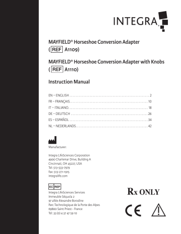 Integra MAYFIELD® Horseshoe Conversion Adapter Instructions for use ...