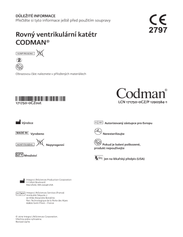 Integra CODMAN® Straight Ventricular Catheter Návod na používanie ...